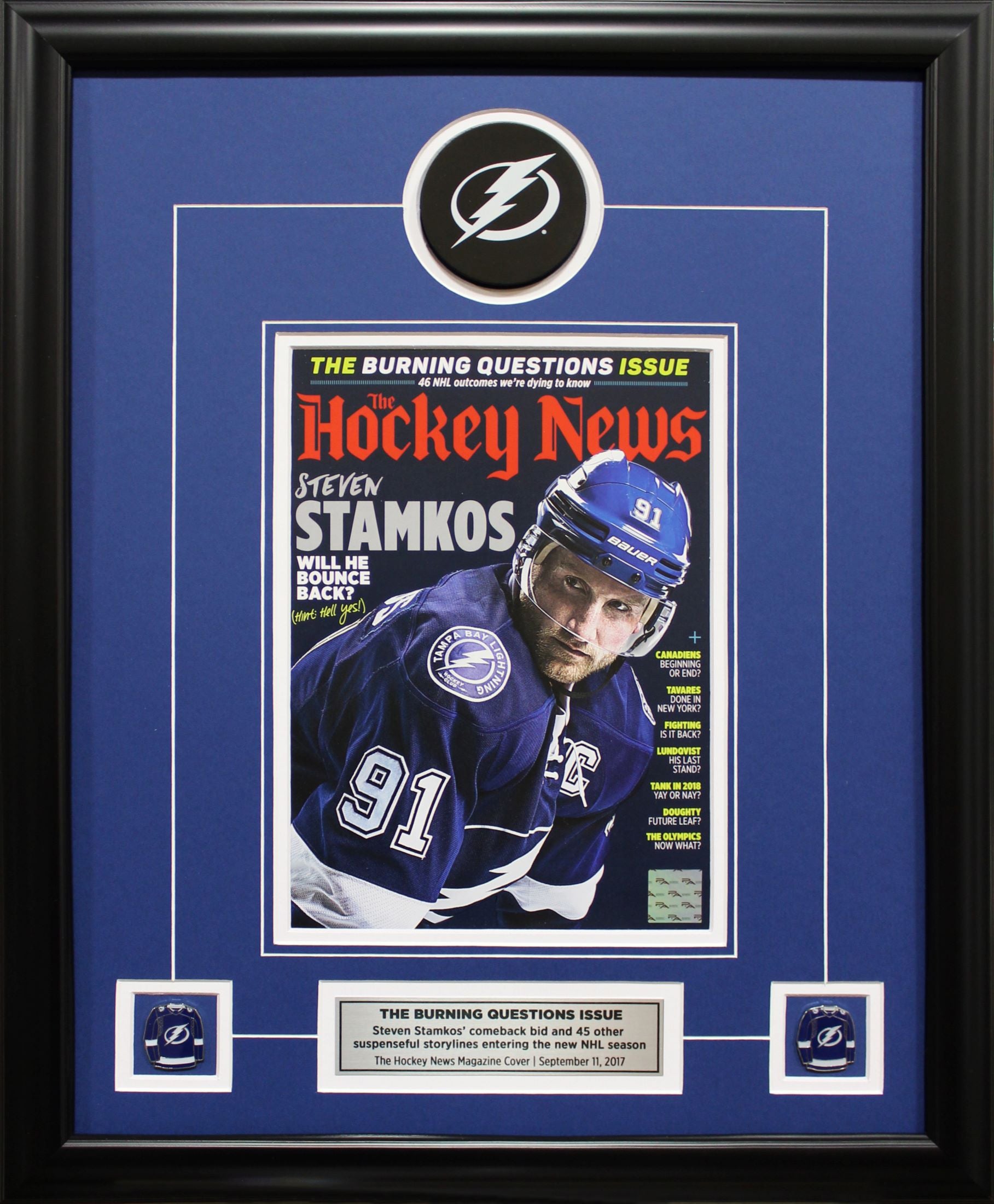 STEVEN STAMKOS | THE BURNING QUESTIONS ISSUE| FRAMED COVER – The Hockey ...